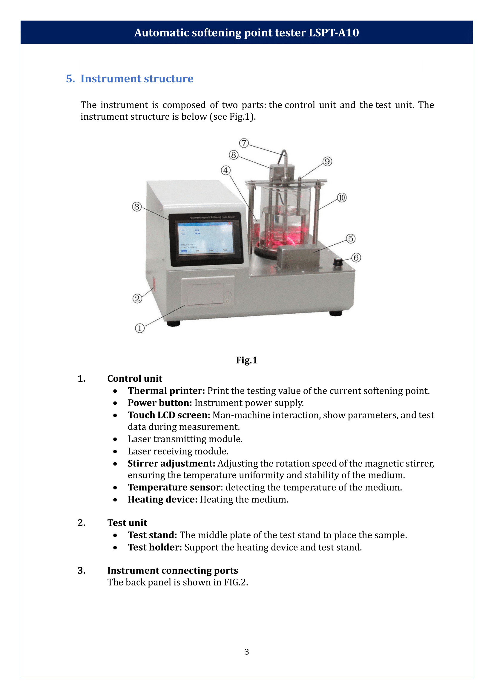 Automatic softening point tester LSPT-A10 Operating Manual