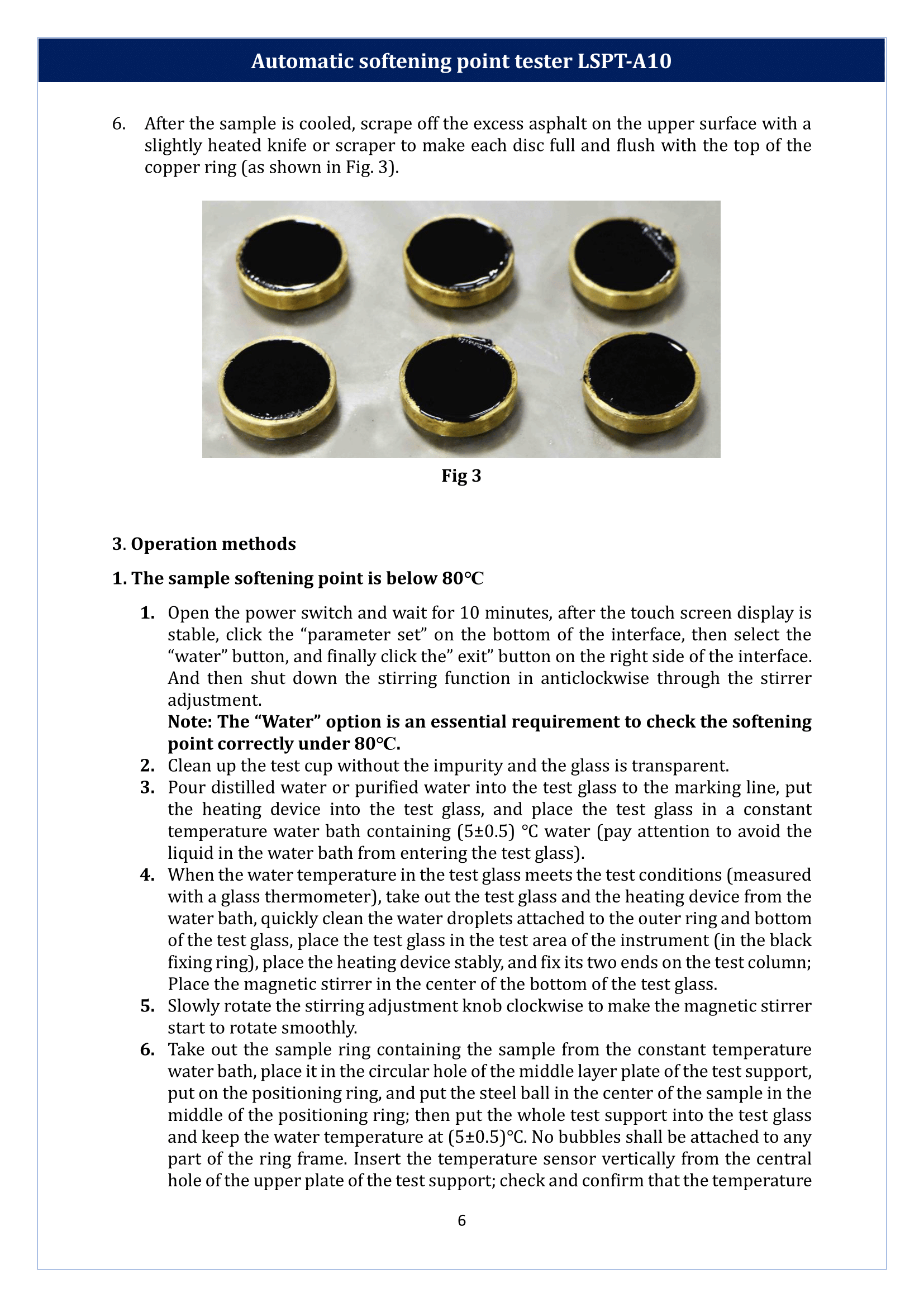 Automatic softening point tester LSPT-A10 Operating Manual