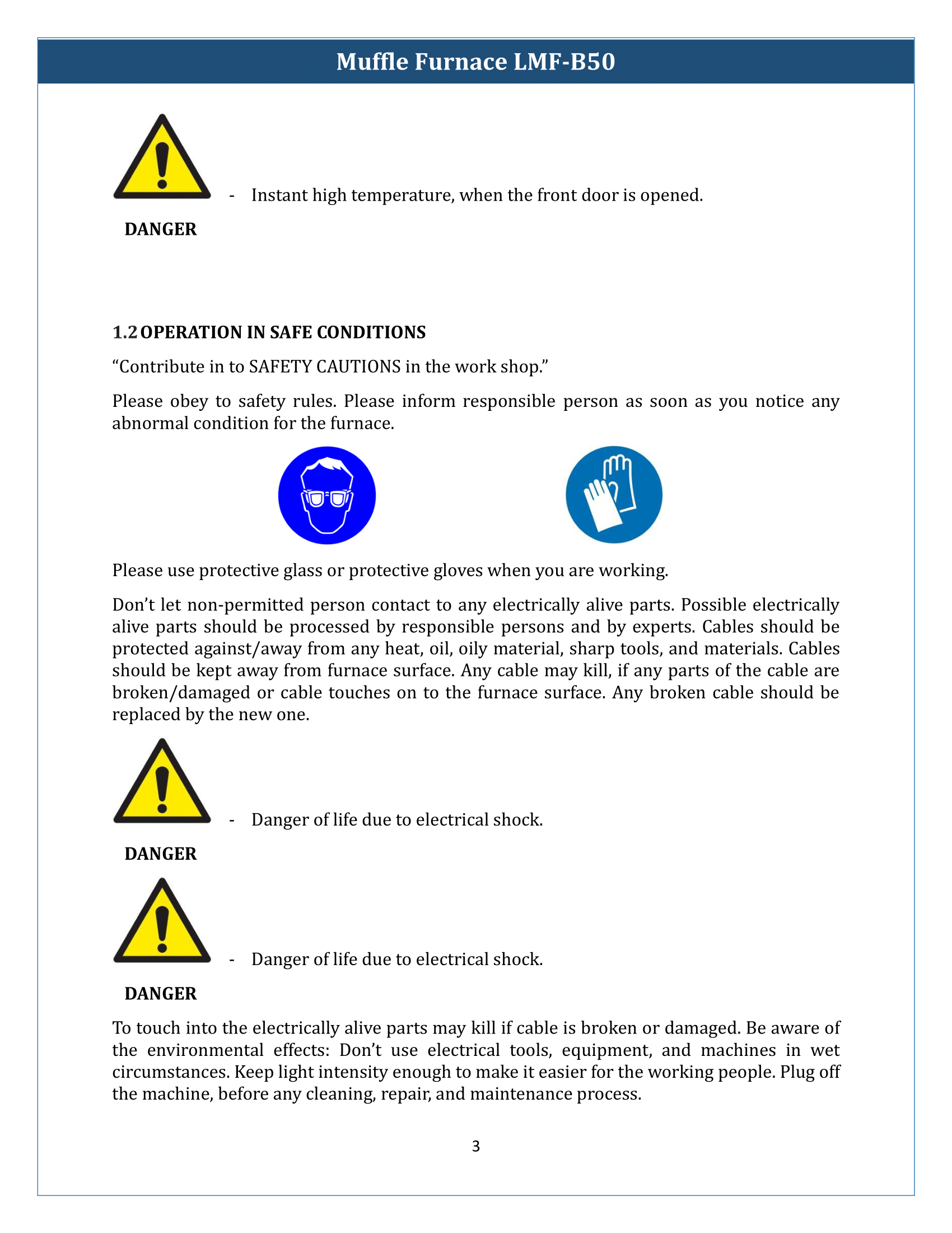 Muffle Furnace LMF-B50 Operating Manual | Labtron