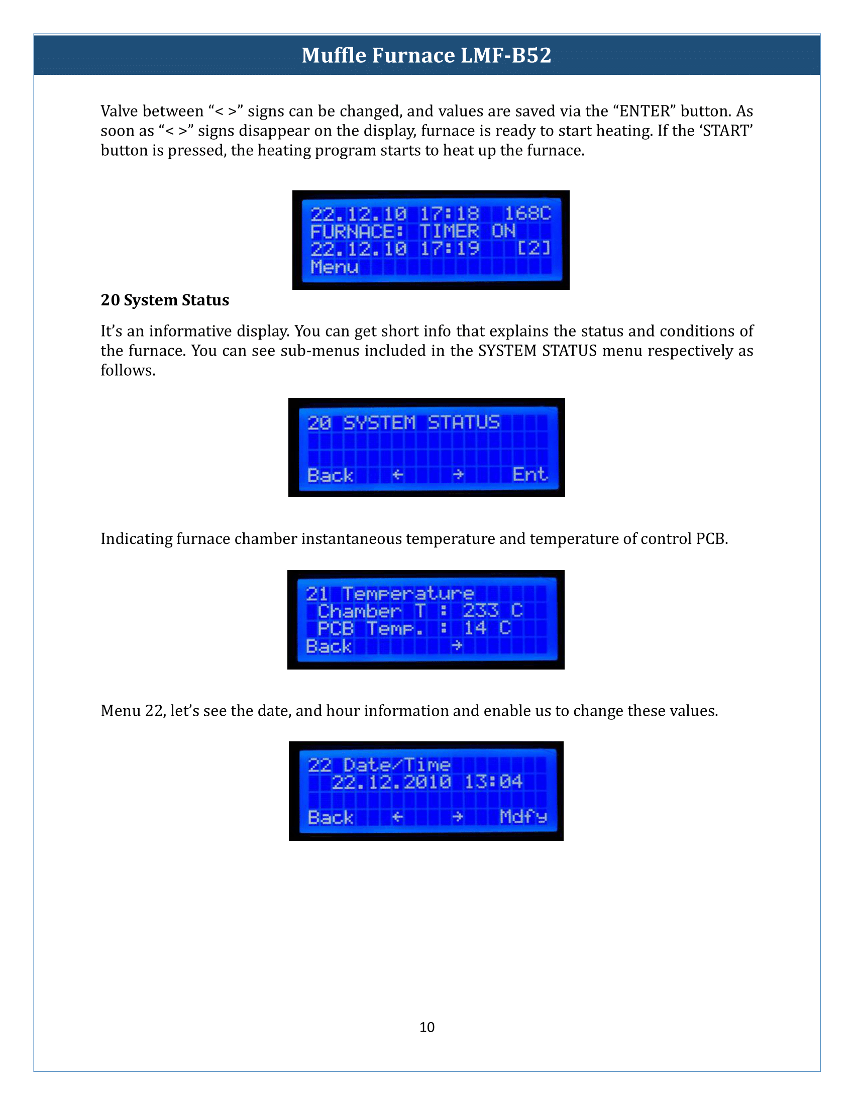 Muffle Furnace LMF-B52 Operating Manual | Labtron
