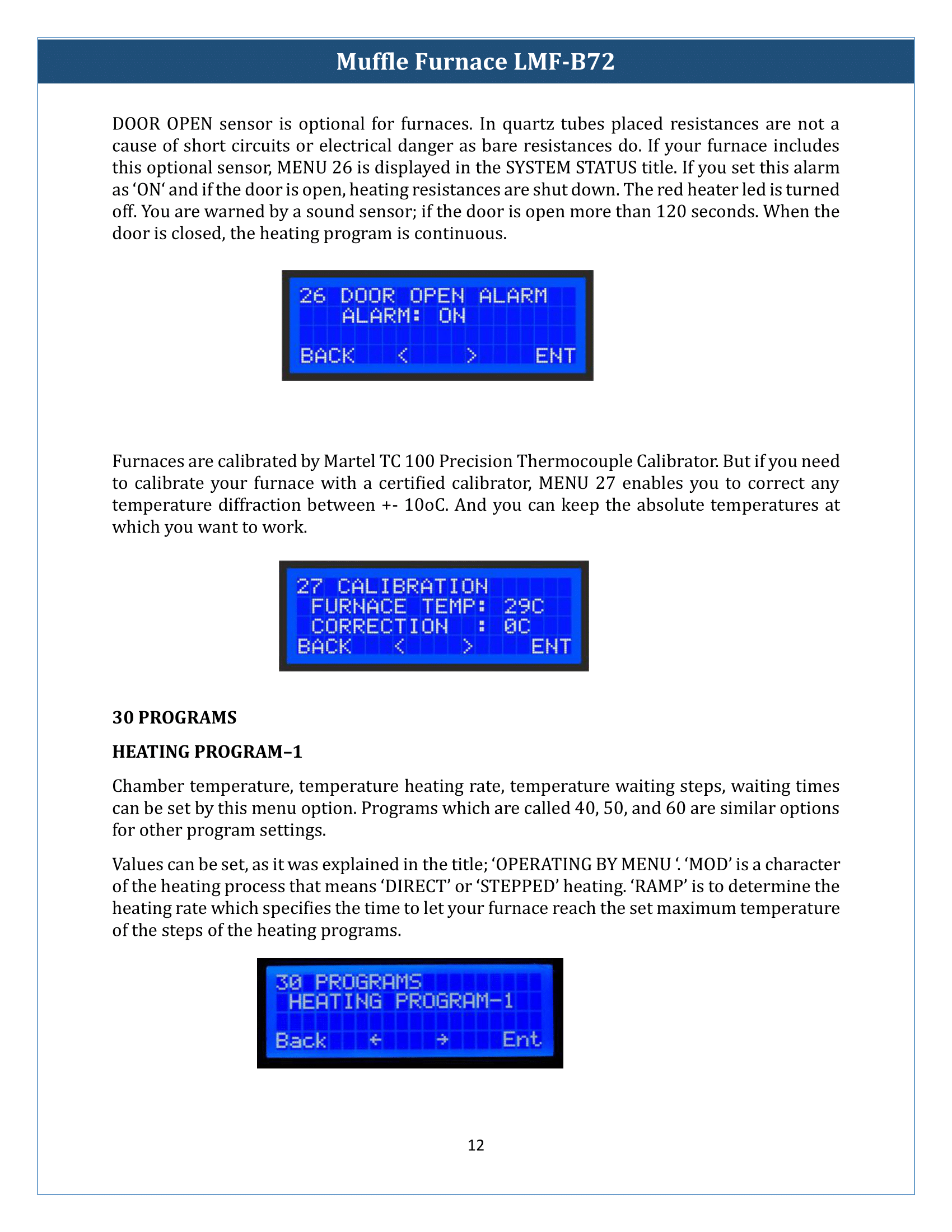 Muffle Furnace LMF-B72 Operating Manual | Labtron