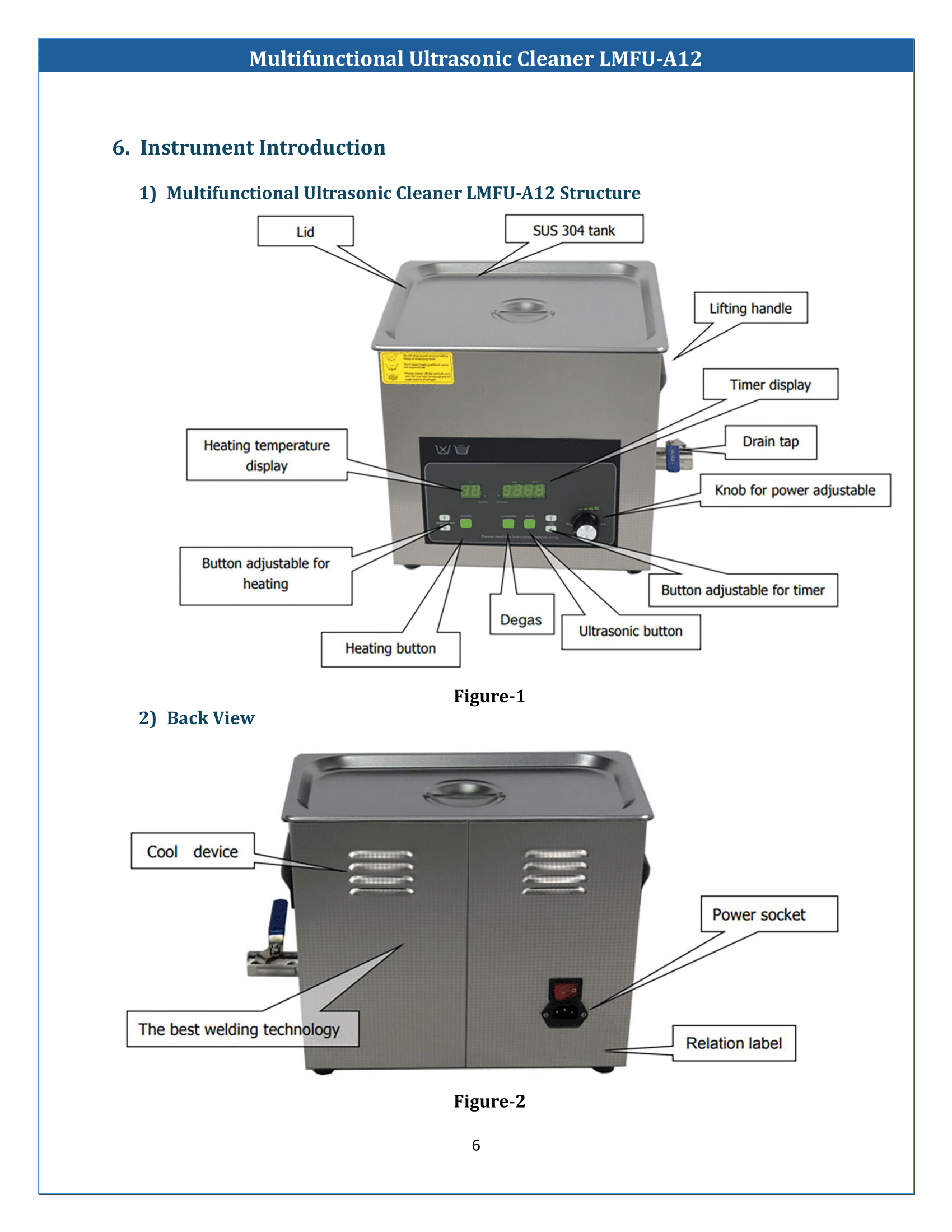 Multifunctional Ultrasonic Cleaner LMFU-A12 Operating Manual