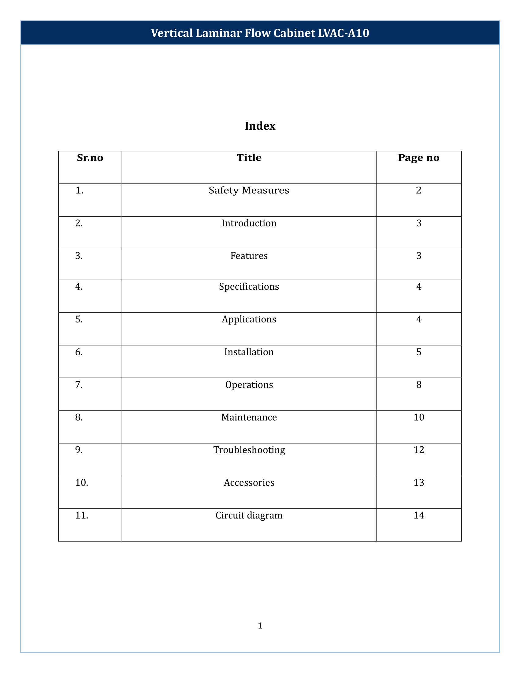 Vertical Laminar Flow Cabinet LVAC-A10 Operating Manual | Labtron
