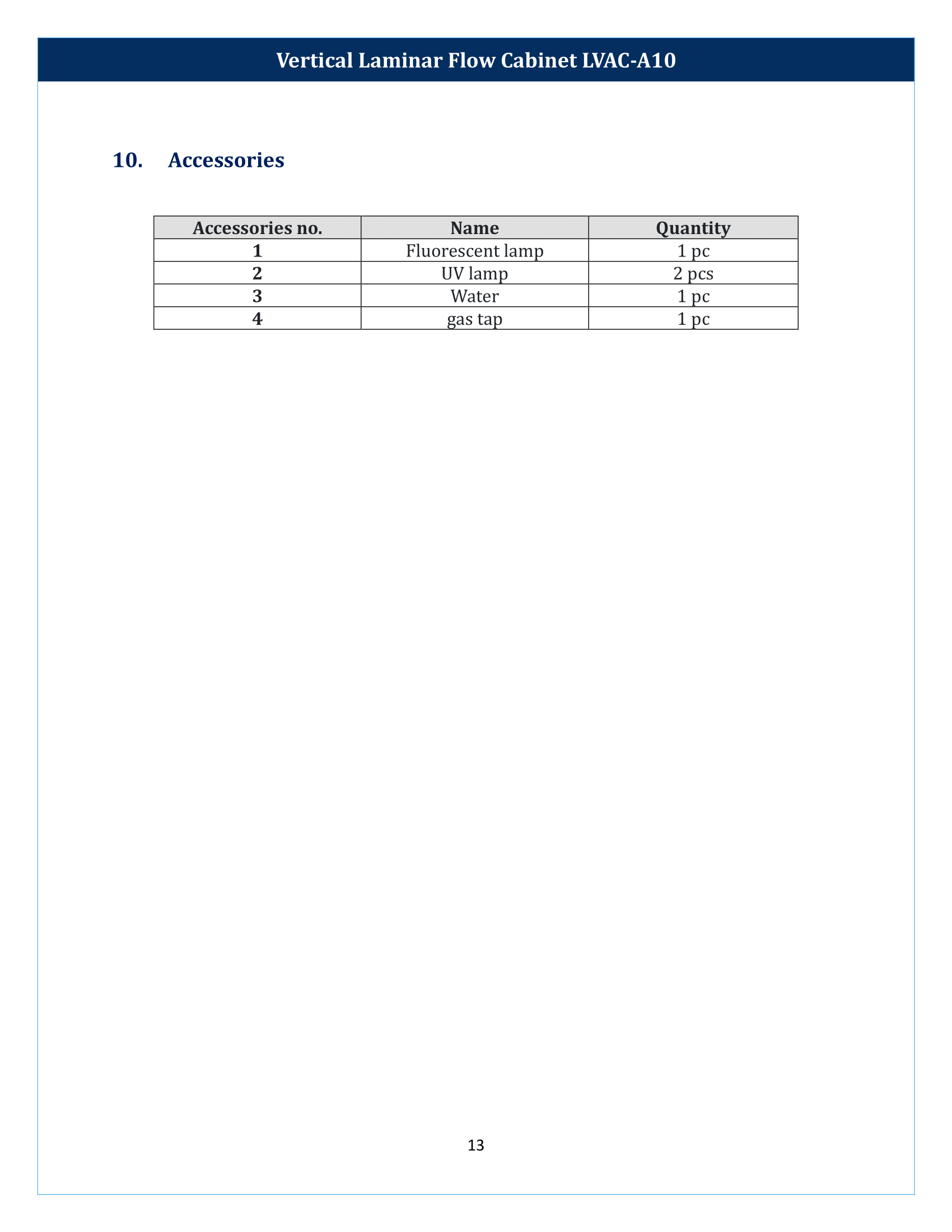 Vertical Laminar Flow Cabinet LVAC-A10 Operating Manual | Labtron