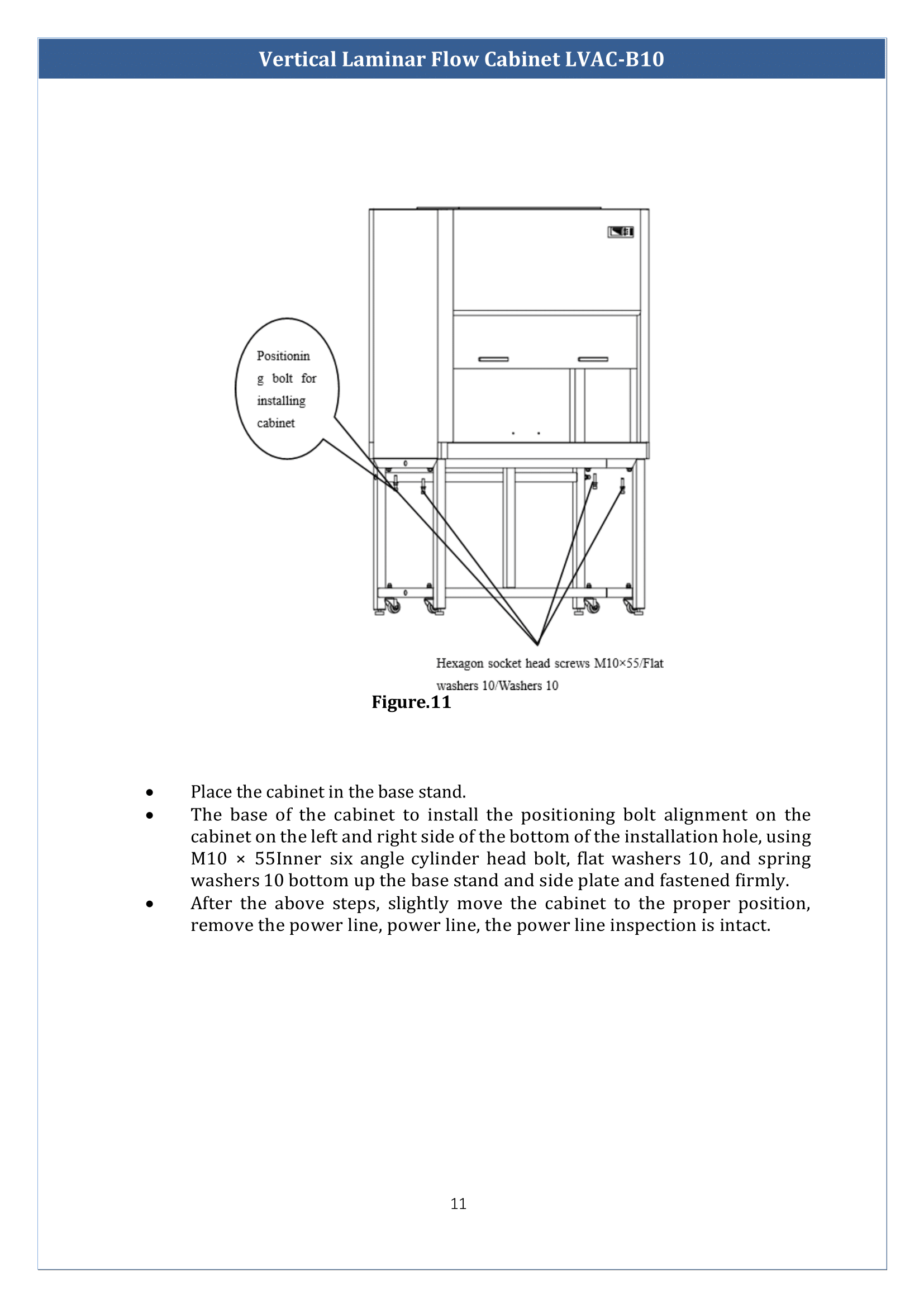 Vertical Laminar Flow Cabinet LVAC-B10 Operating Manual | Labtron