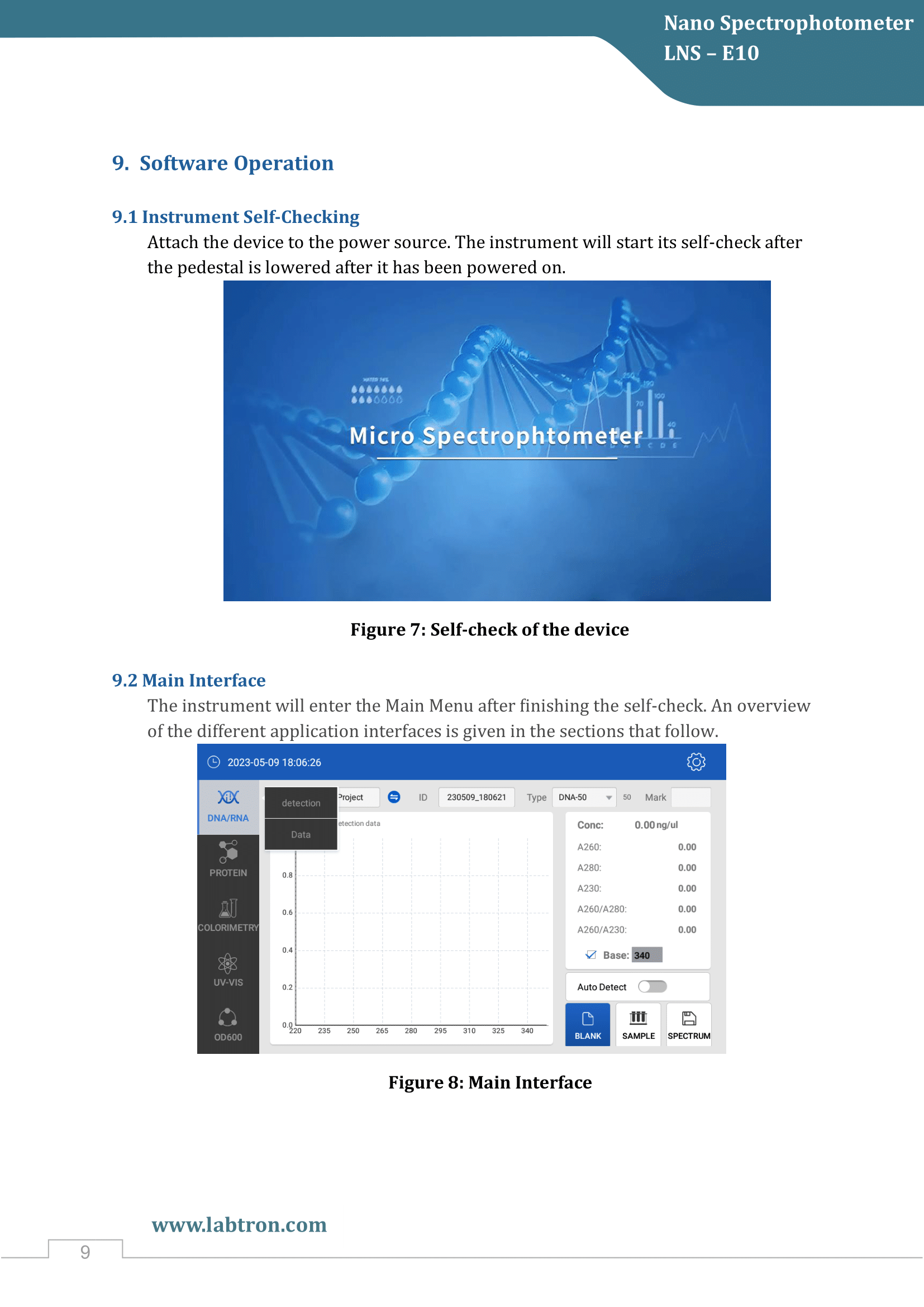 Nano Spectrophotometer LNS-E10 Operating Manual | Labtron