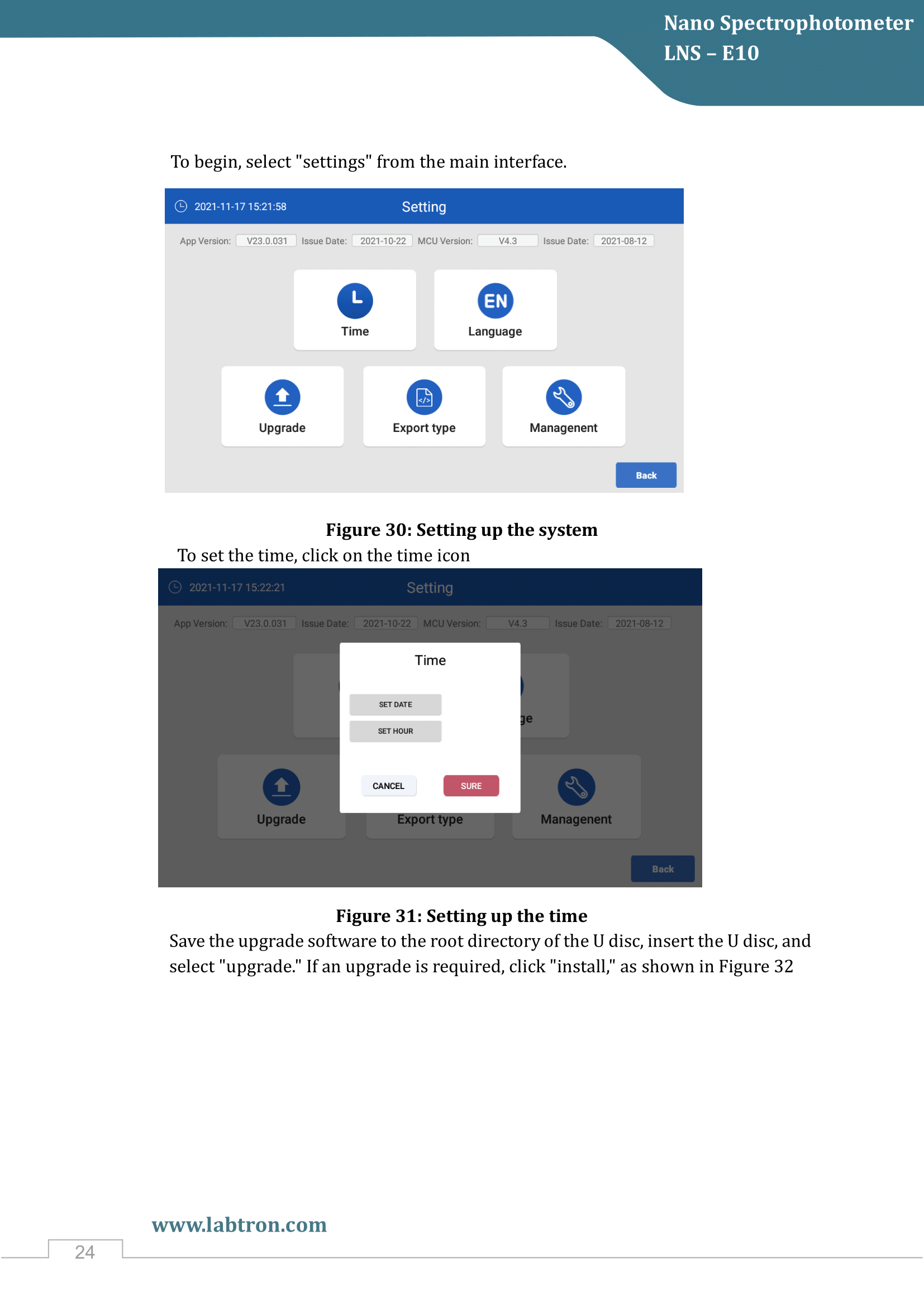 Nano Spectrophotometer LNS-E10 Operating Manual | Labtron
