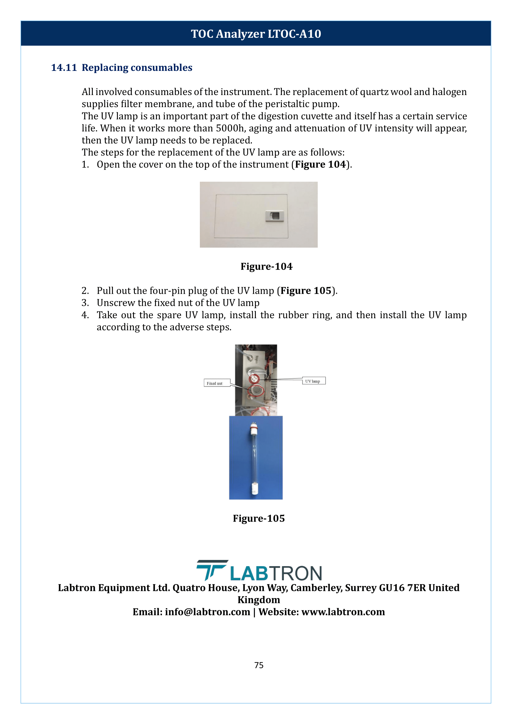 TOC Analyzer LTOC-A10 Operating Manual | Labtron
