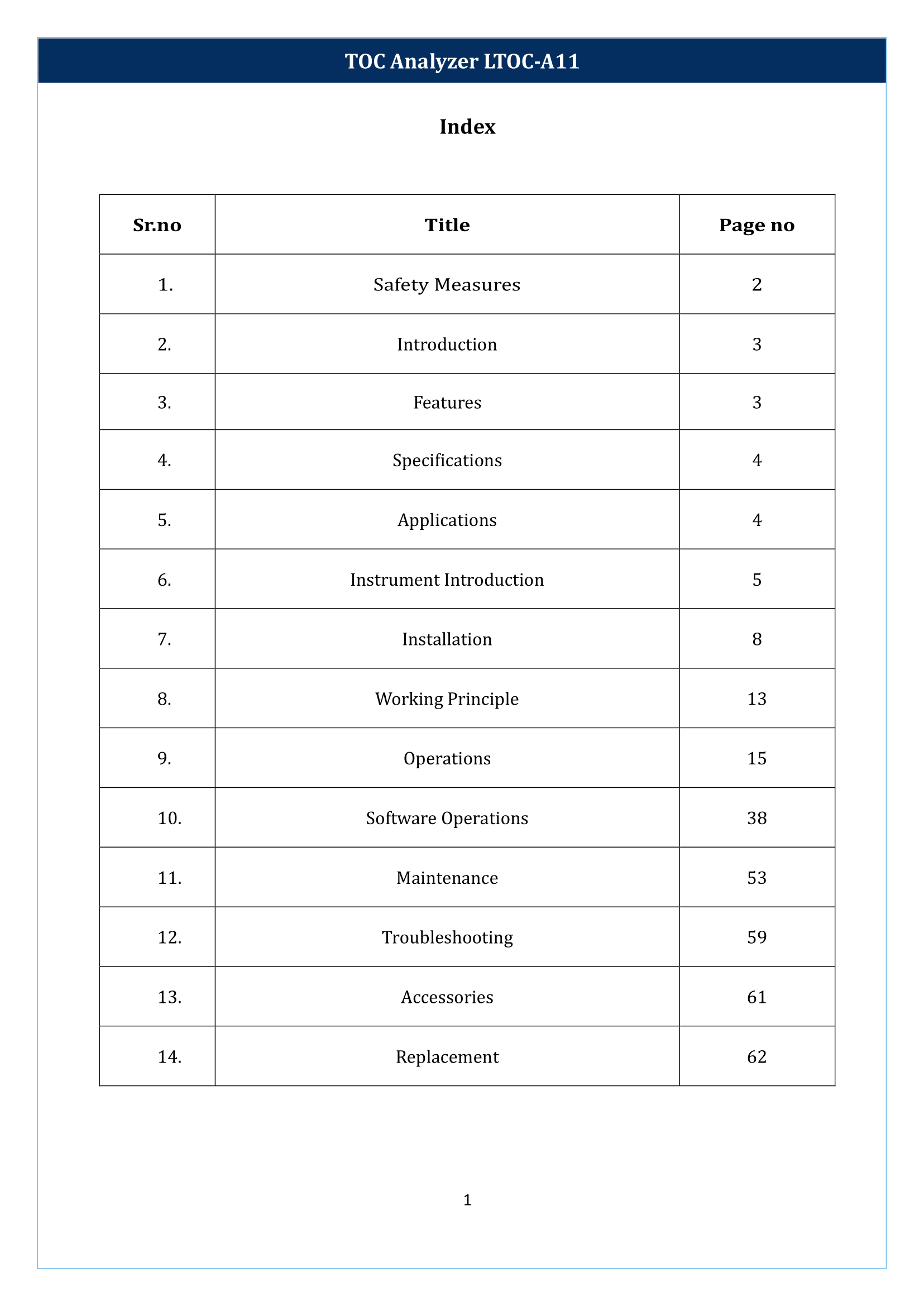 TOC Analyzer LTOC-A11 Operating Manual | Labtron