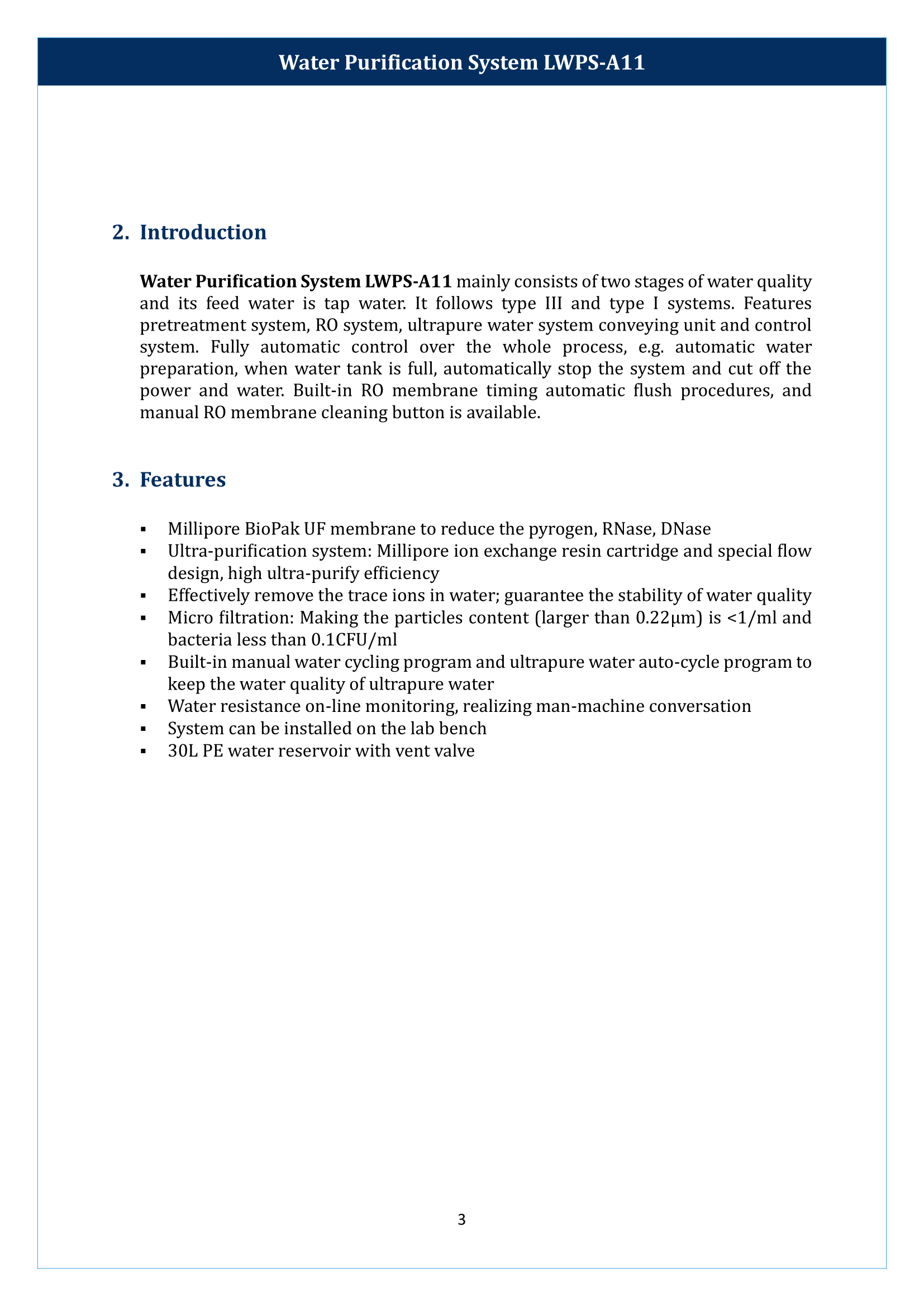 Water Purification System LWPS-A11 Operating Manual | Labtron