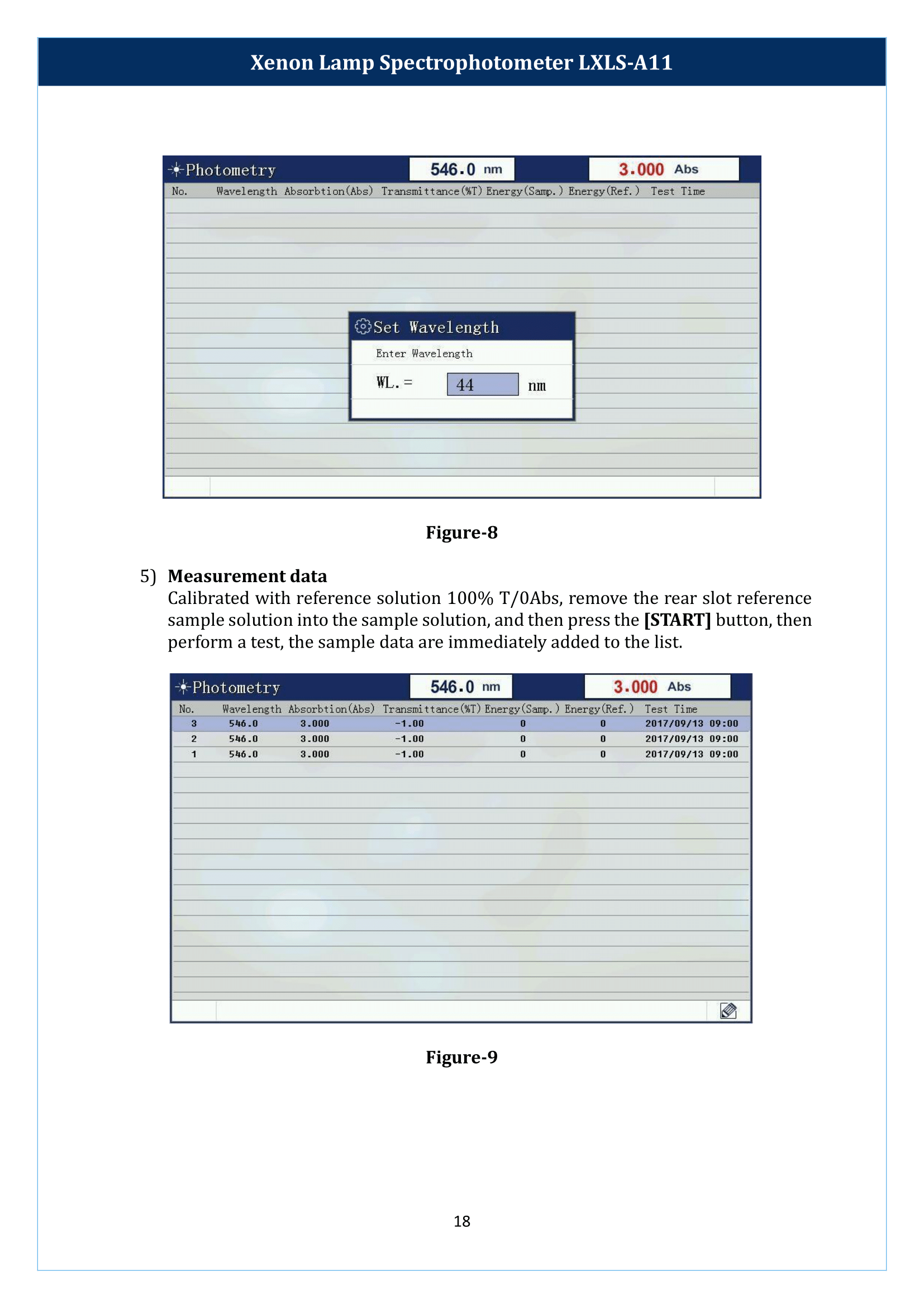 Xenon Lamp Spectrophotometer LXLS-A11 Operating Manual | Labtron