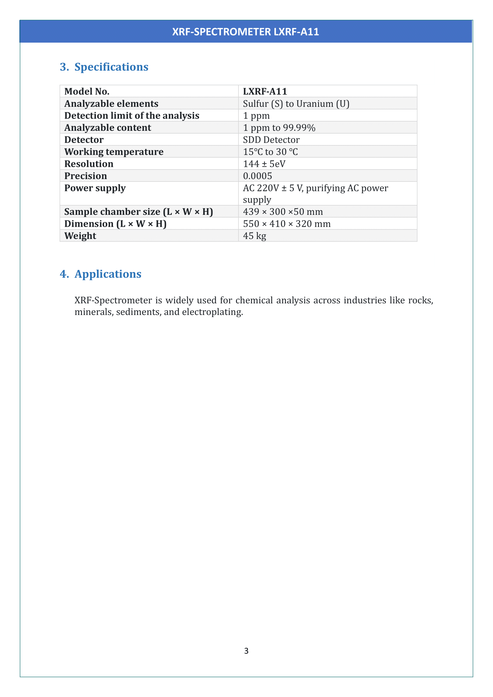 XRF Spectrometer LXRF-A11 Operating Manual | Labtron